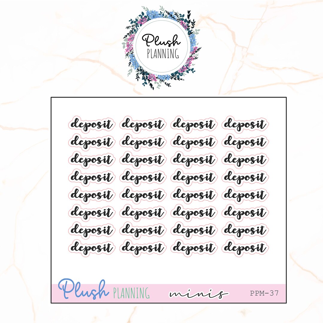 DEPOSIT SCRIPTS Planner Stickers, Plush Planning Minis Collection - Etsy