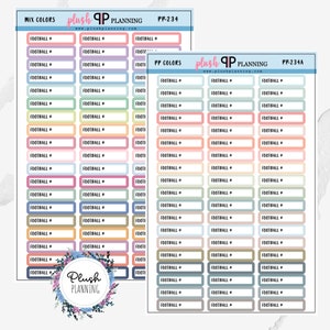 Football Practice Label Tracker Planner Stickers - Etsy