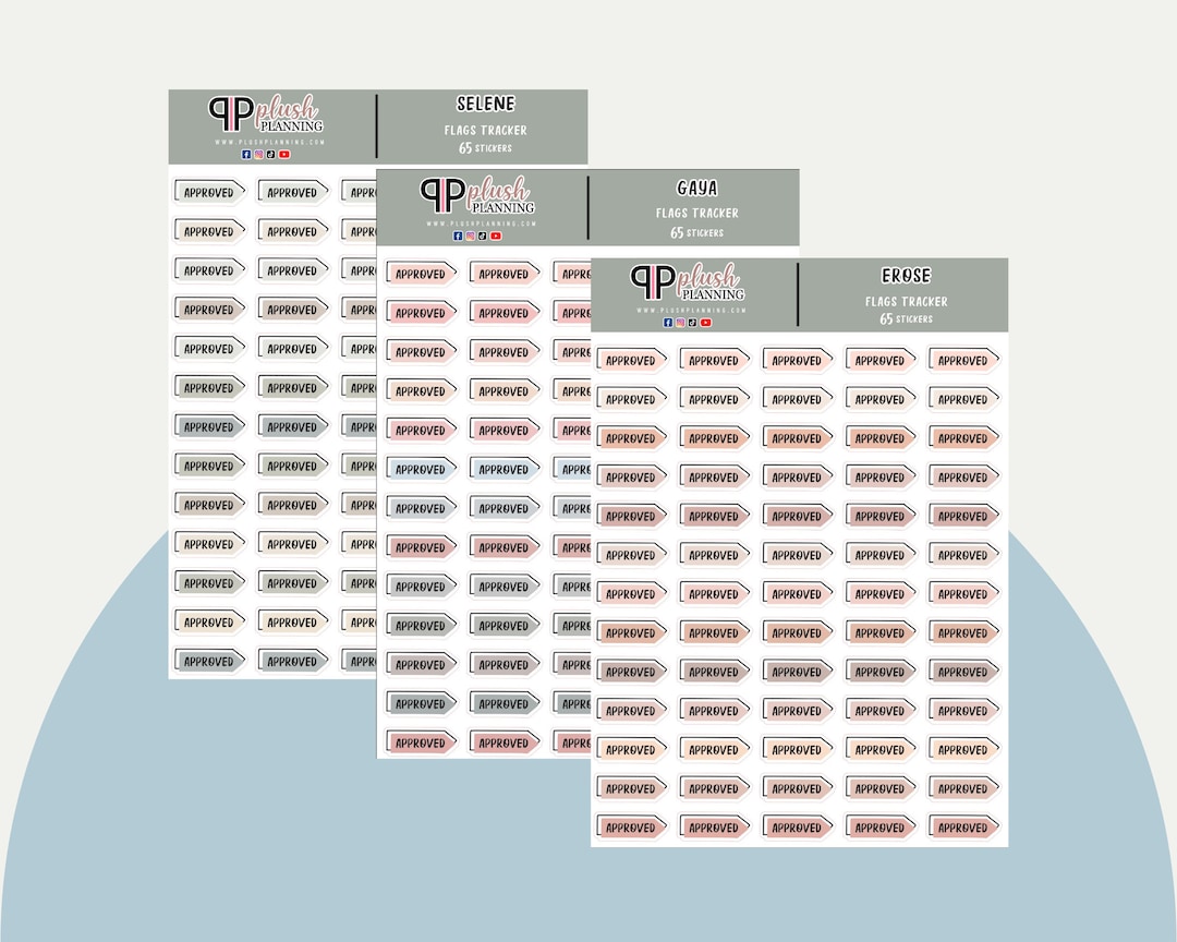 Approved Script Flags Tracker Planner Stickers, Minimalist Collection ...