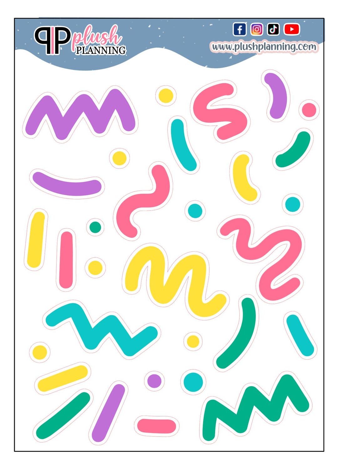 Doodles Abstract Clip Art Stickers, Functional Scrapbooking Stickers - Etsy