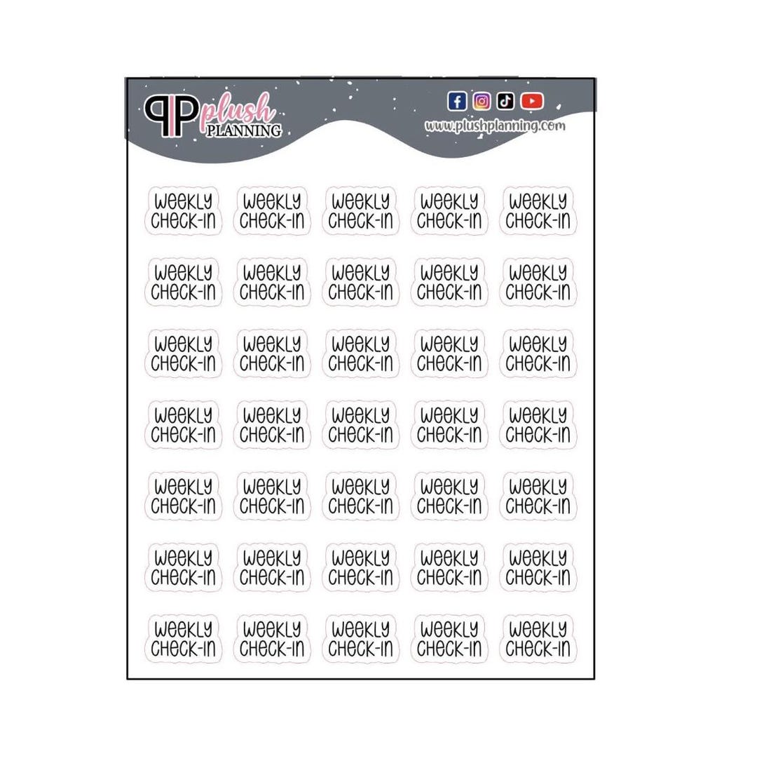 Weekly Check in Script Stickers, Functional Script Stickers, Budget ...