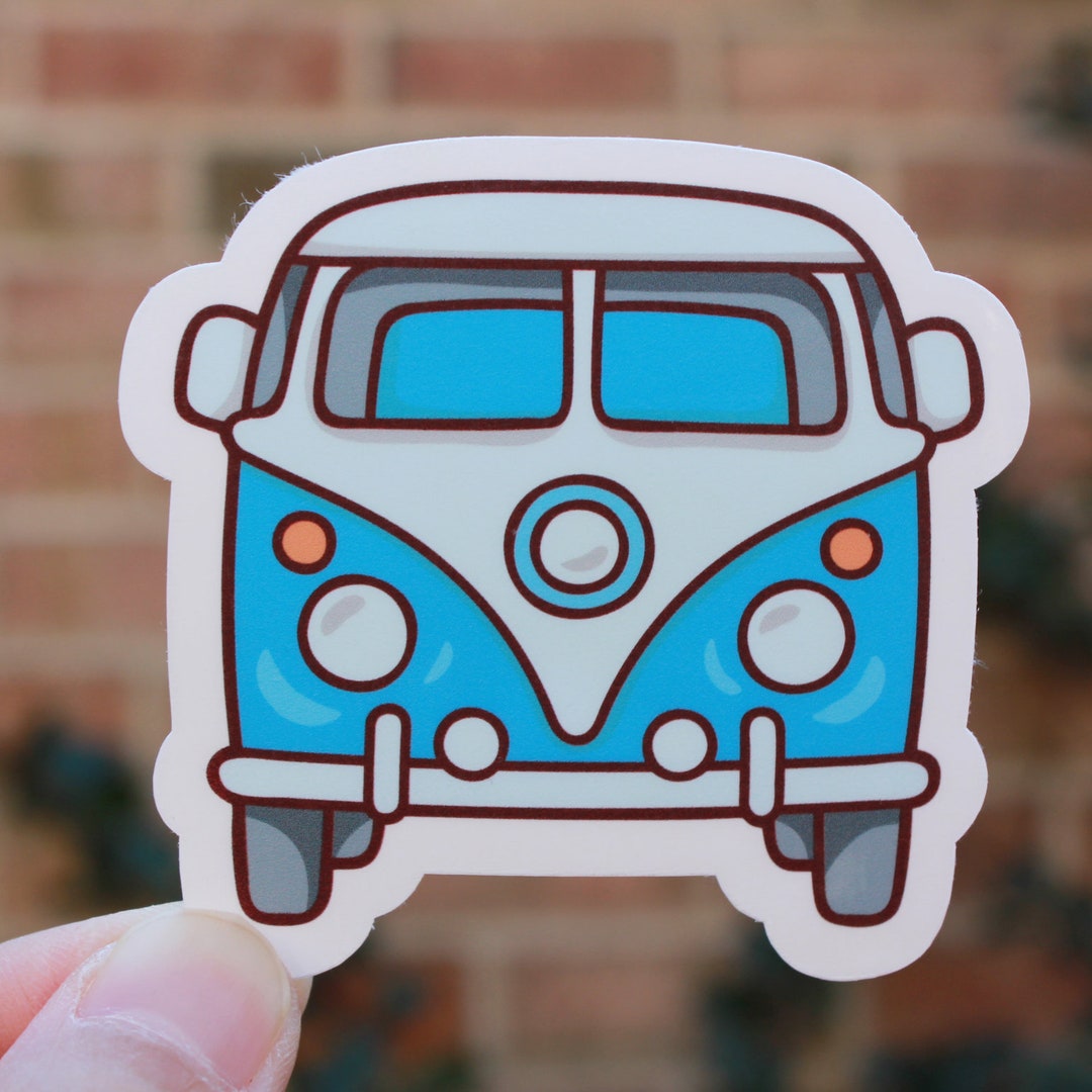 Roadtrip Blue Van Die Cut Weatherproof Sticker Tumbler Stickers Laptop ...