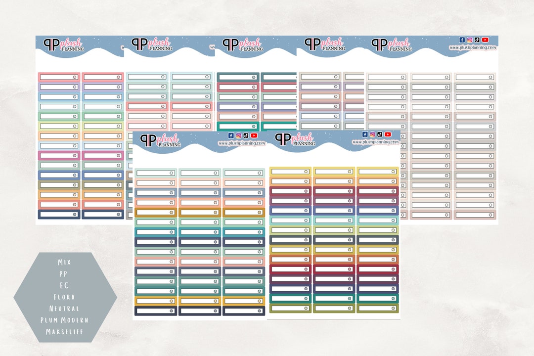 Individual Checklist Label Tracker With Black Outline Planner Stickers ...