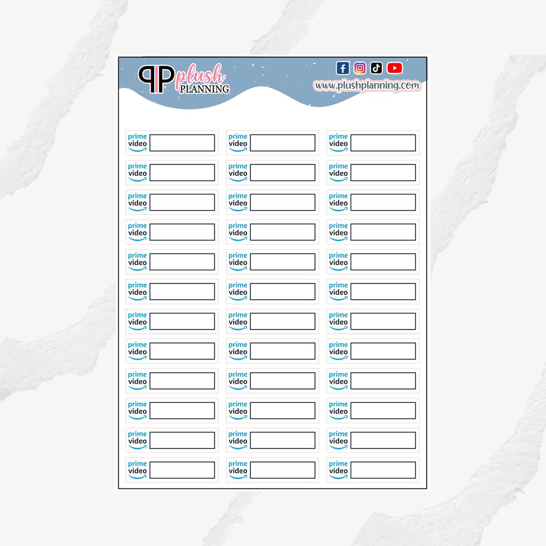 Writable Amazon Prime Video Icon Label Planner Stickers, Monthly ...