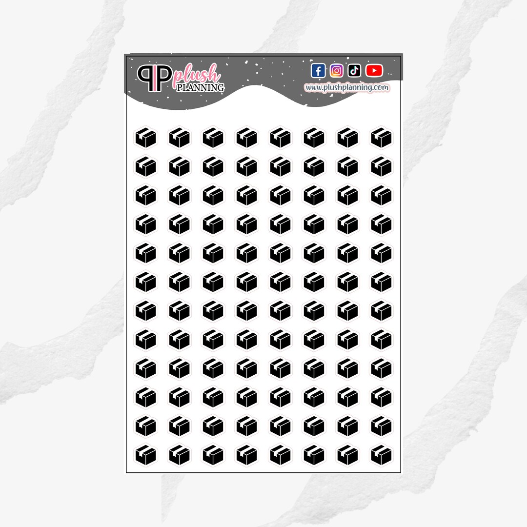Box Icon Planner Stickers, Moving Boxes, Organization Boxes, Functional ...