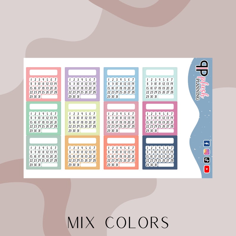 Month Habit Tracker Monthly Sidebar Planner Stickers Mix - Etsy