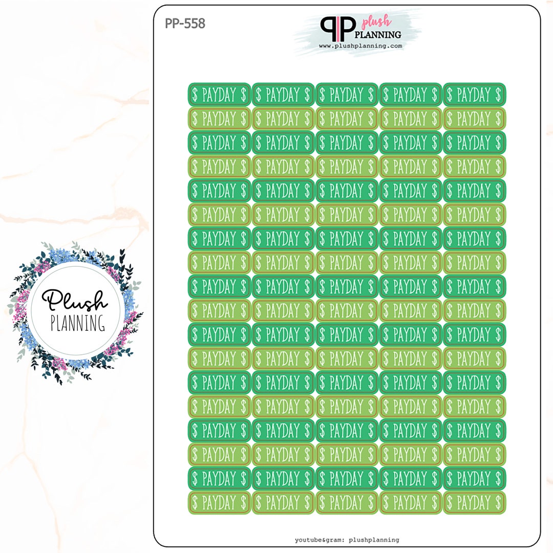 PAYDAY Month Label Planner Stickers - Etsy