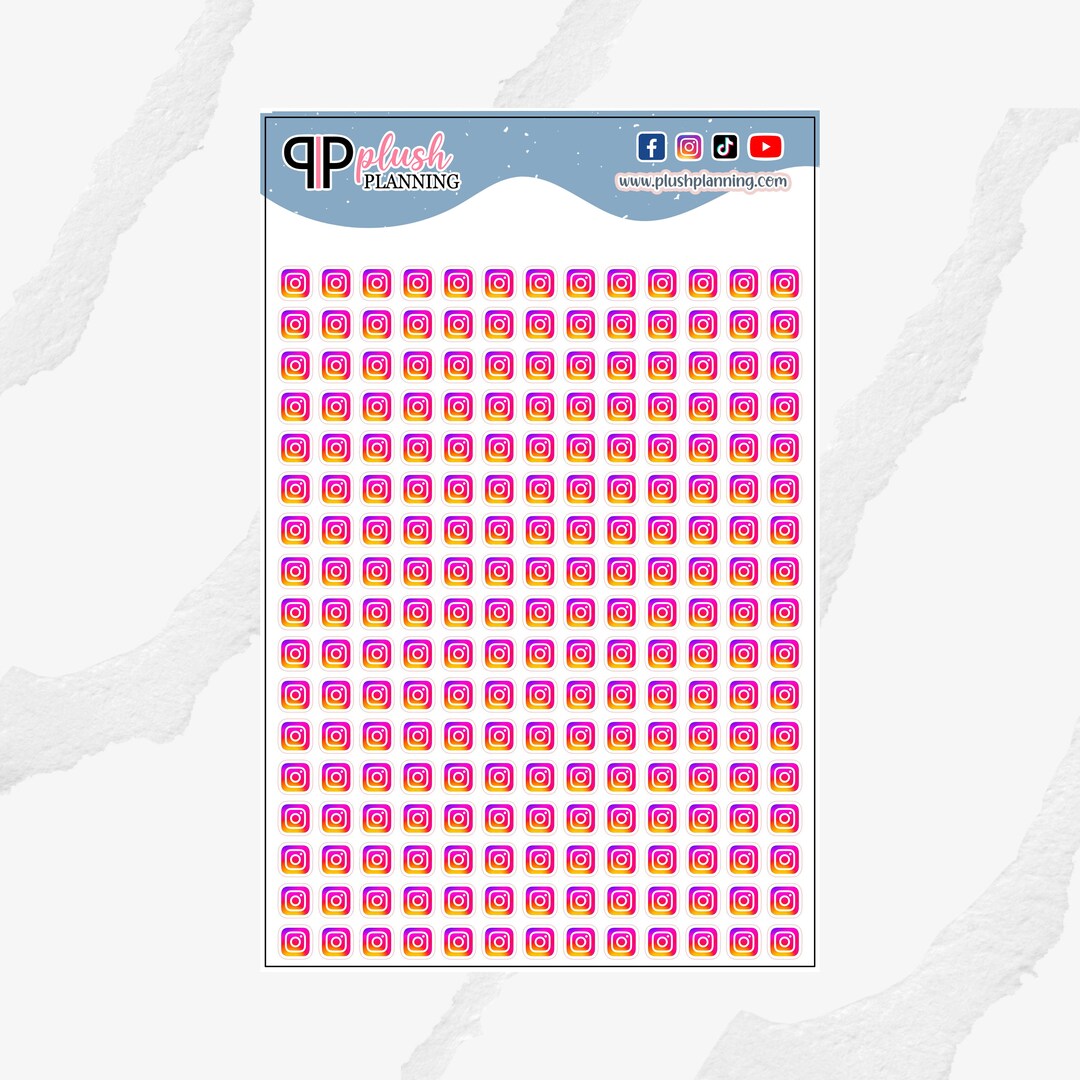 Instagram Icon Itty Bitty Planner Stickers, Social Media Tracker, Post ...