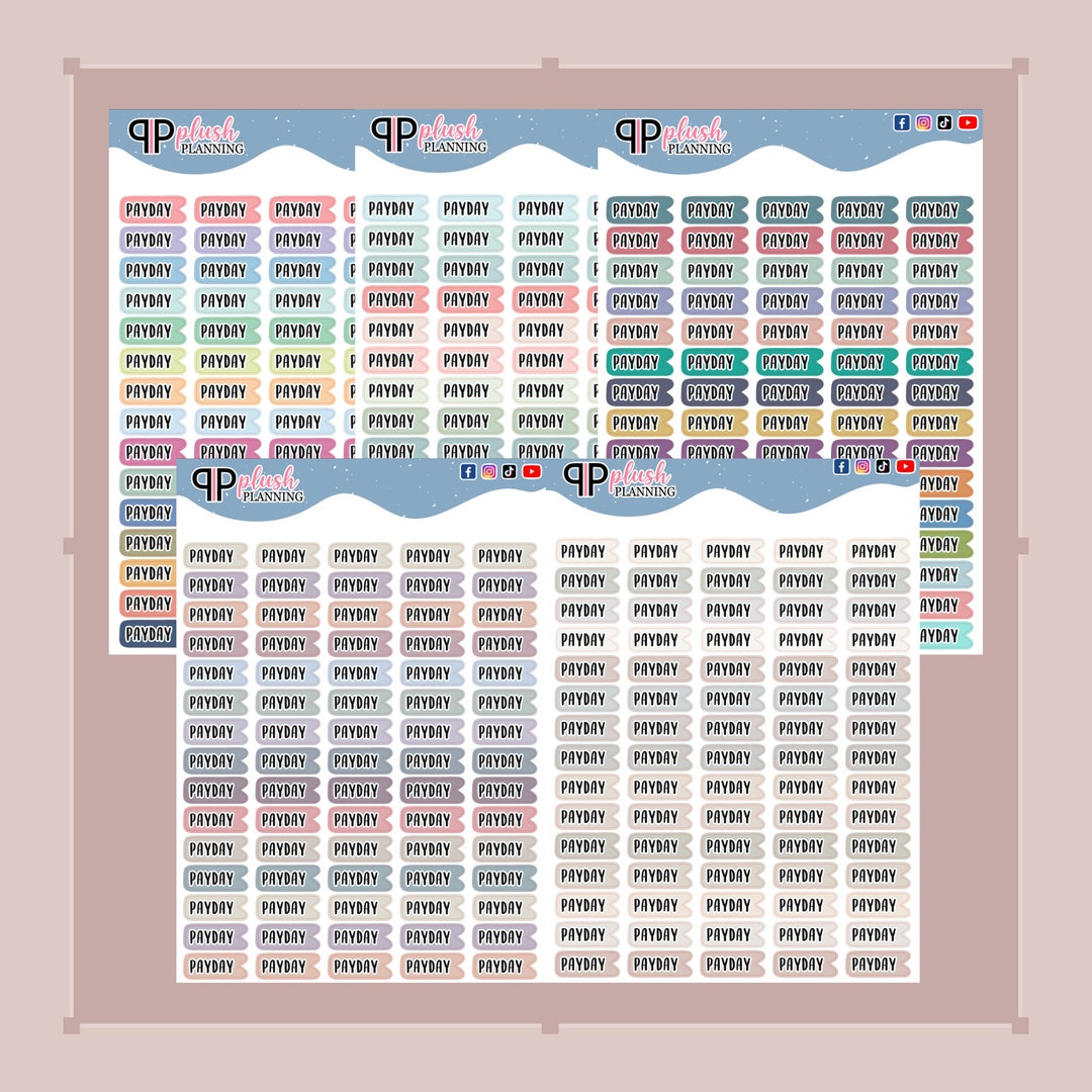 Payday Flags Tracker Planner Stickers - Etsy