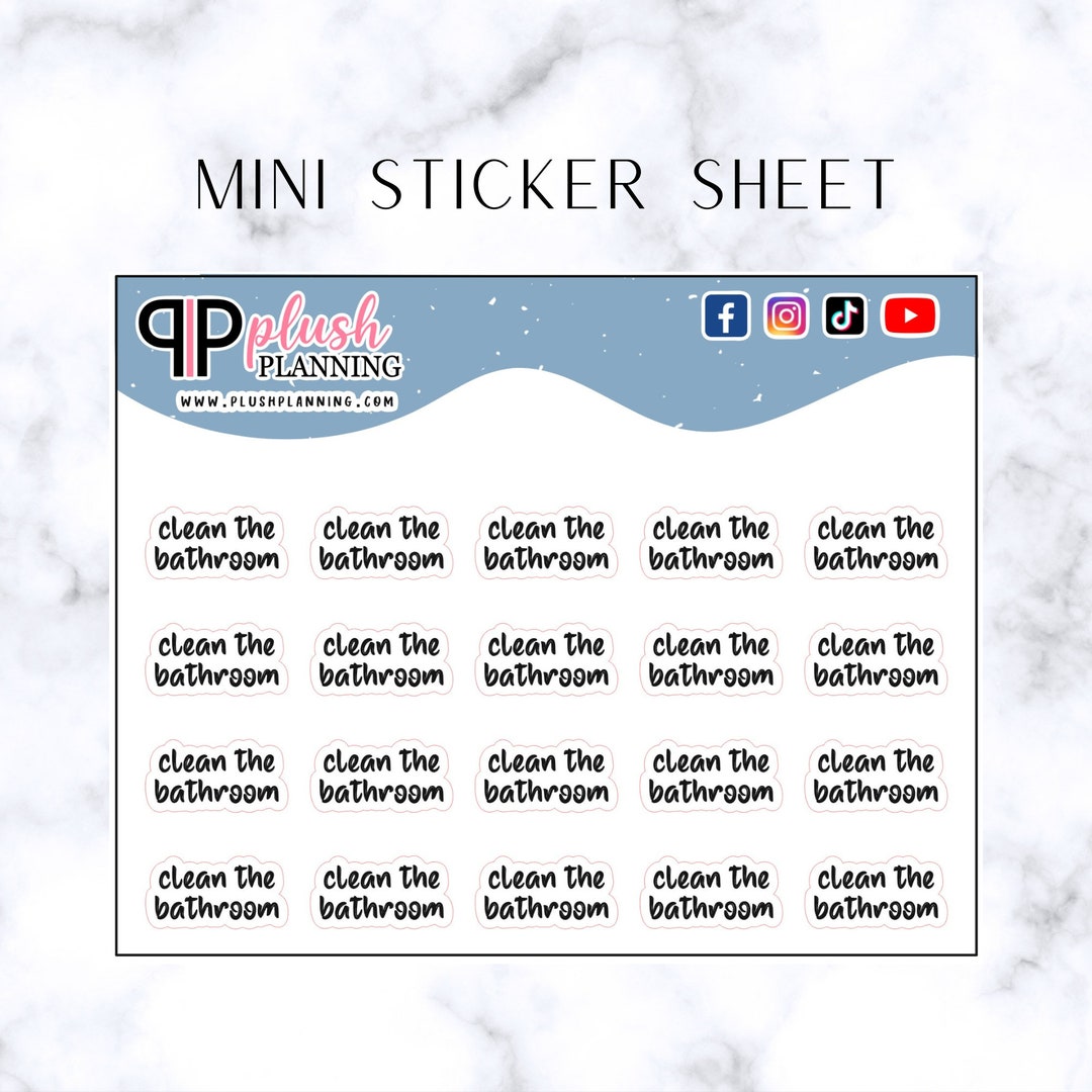 Clean the Bathroom Script Planner Stickers, Minis Collection, Plush ...