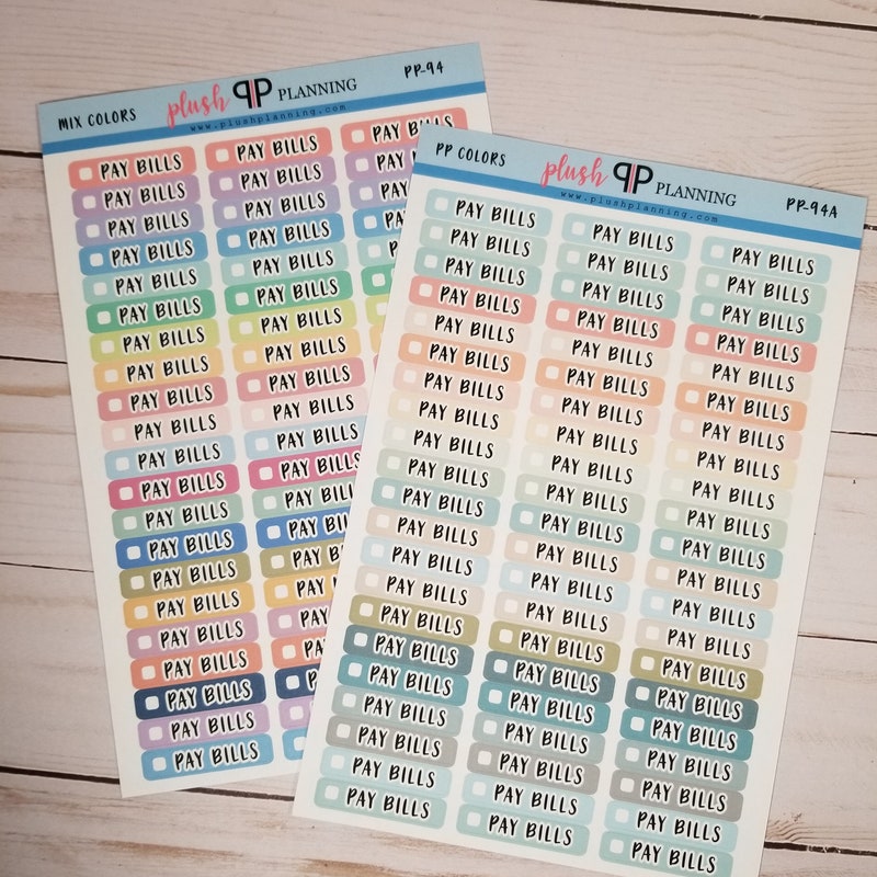 Bill Pay Stickers - Etsy