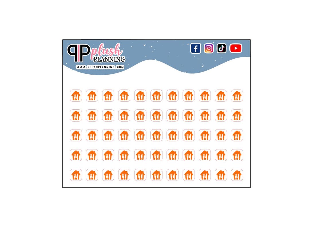 Grubhub Icon Planner Stickers, Food Budget Tracker (55 Stickers) - Etsy