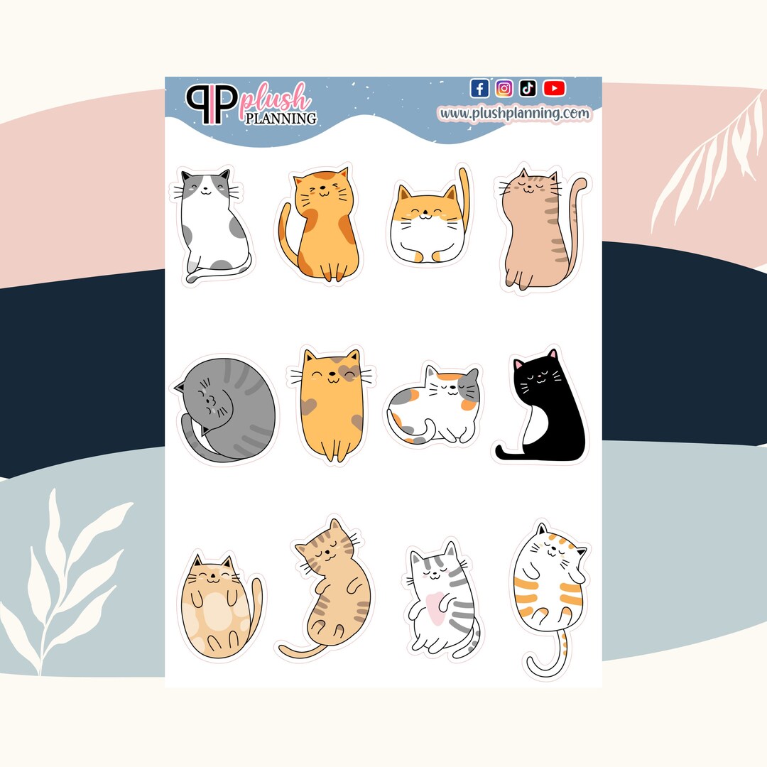 Kawaii Cute Kittens Cats Deco Scrapbooking Planner Stickers, Decoration ...