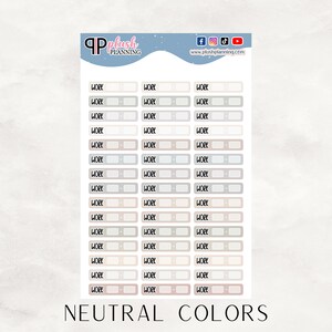 Work Shift Time to Time Tracker Planner Stickers, Pick A Color, EC Bold ...