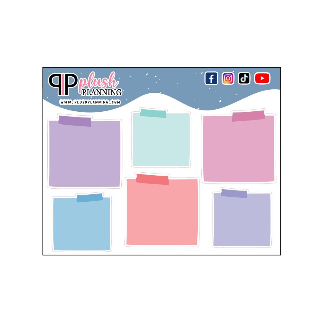Large and Small Sticky Note Planner Stickers, Functional Stickers ...