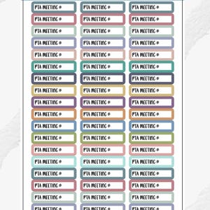 PTA Meeting Label Tracker Planner Stickers, PTA Meeting Tracker, EC ...