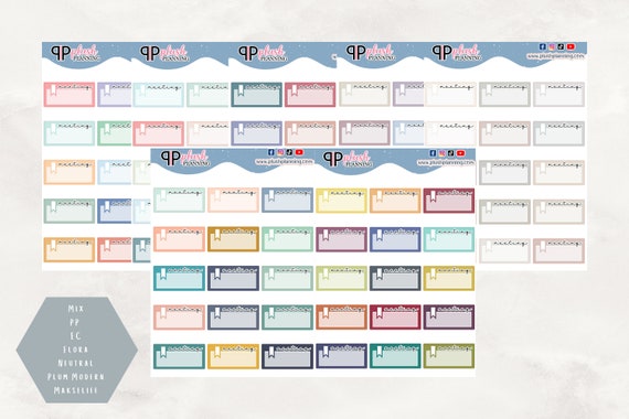 Meeting Label Writable Box Tracker Planner Stickers Plush | Etsy