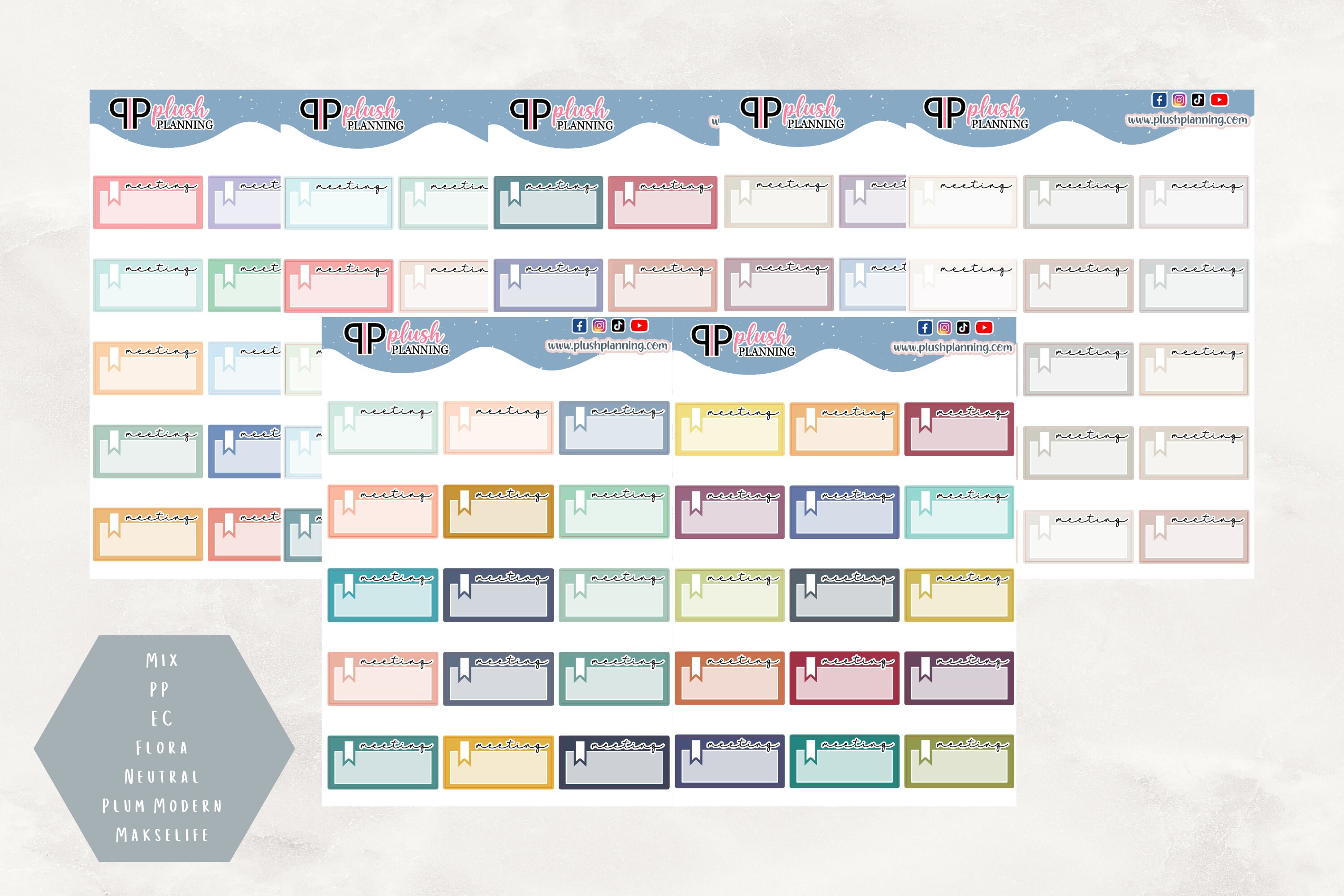 Meeting Label Writable Box Tracker Planner Stickers Plush | Etsy