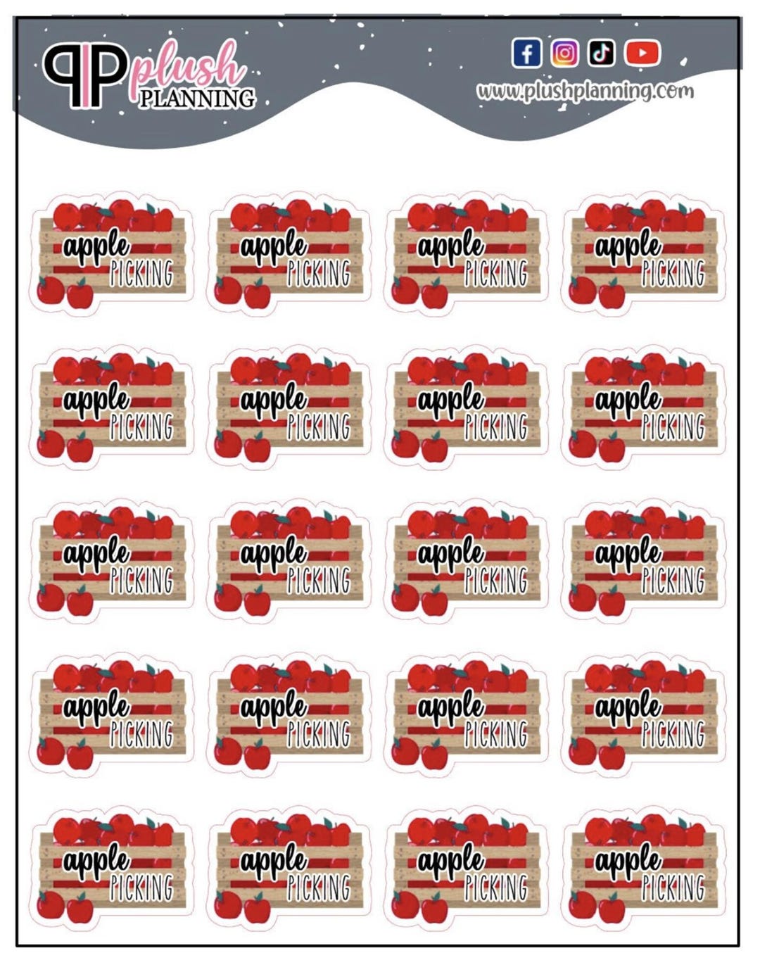 Apple Picking Event Planner Stickers, Functional Deco Stickers, Mini ...