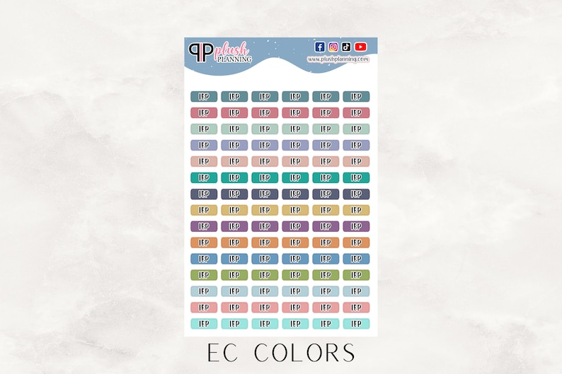 IEP Mini Label Tracker Planner Stickers Removable Stickers - Etsy