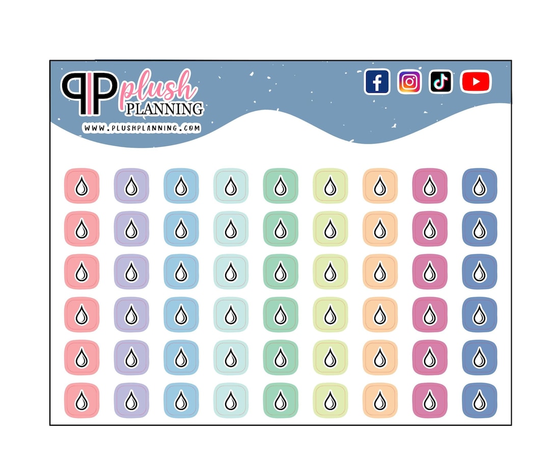 Water Bill Tracker Planner Stickers, Budget Icon Reminders - Etsy
