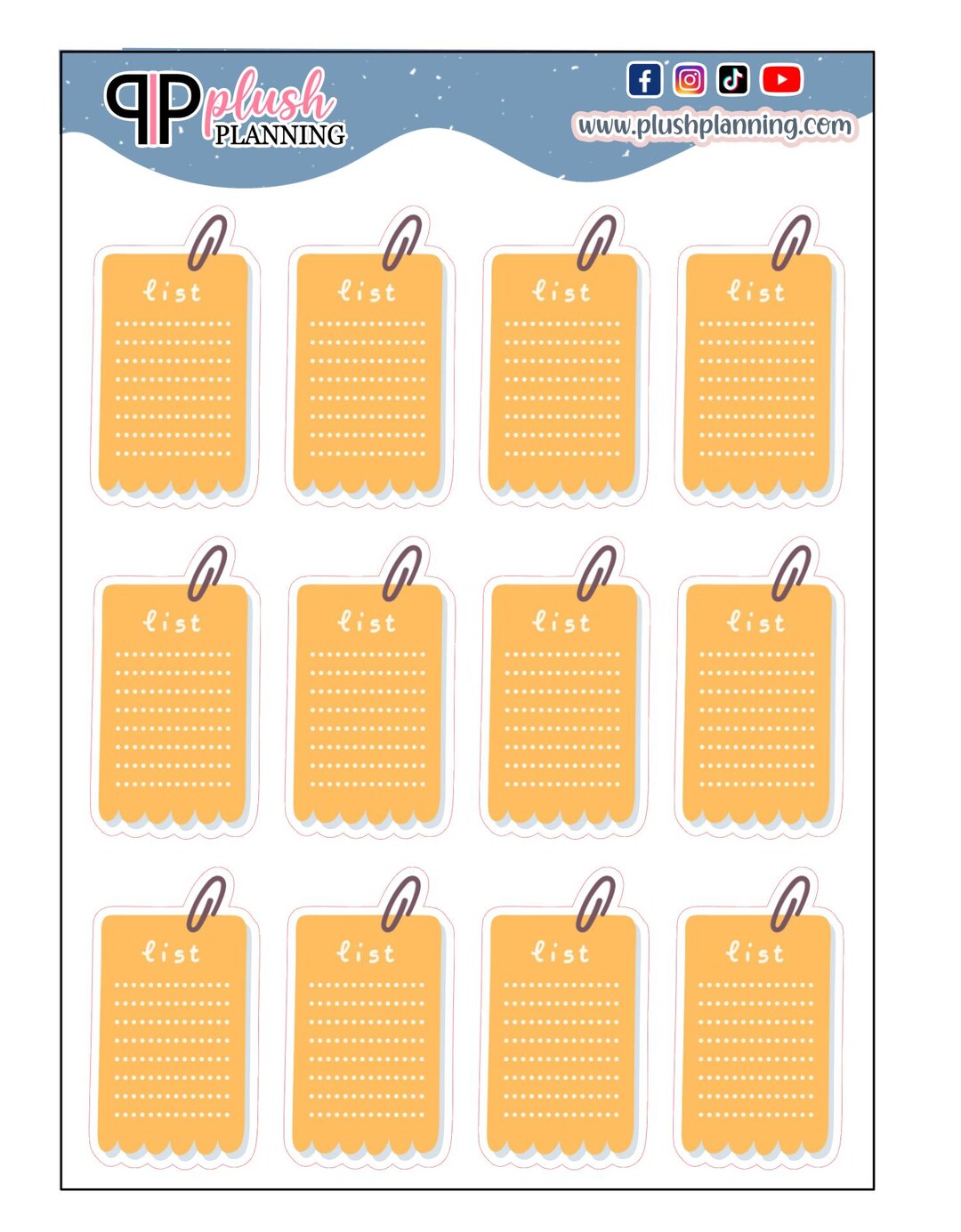 Dotted Line List Tracker Clip Art, Functional Scrapbooking Stickers ...