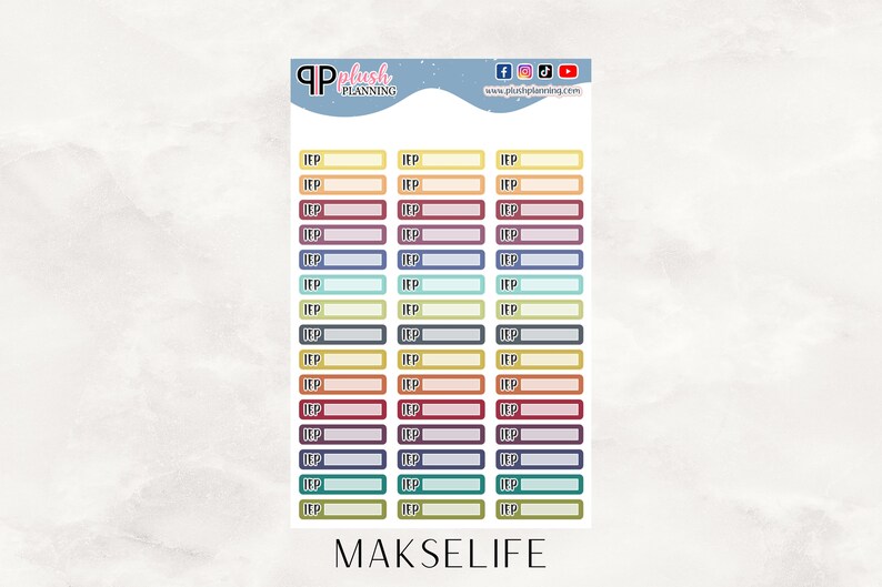 Writable IEP Label Tracker Planner Stickers, Removable Stickers, Plush ...