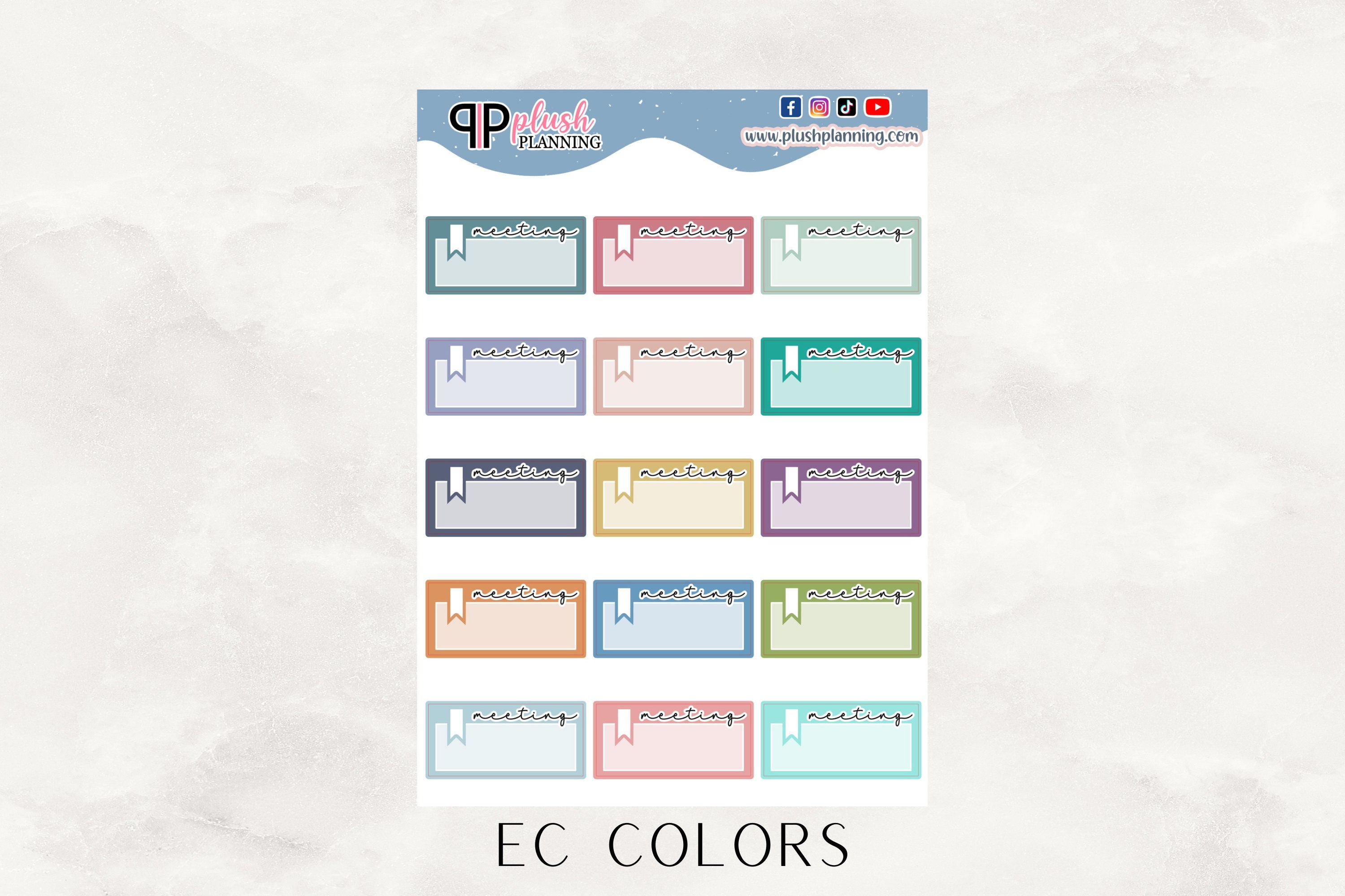 Meeting Label Writable Box Tracker Planner Stickers Plush | Etsy