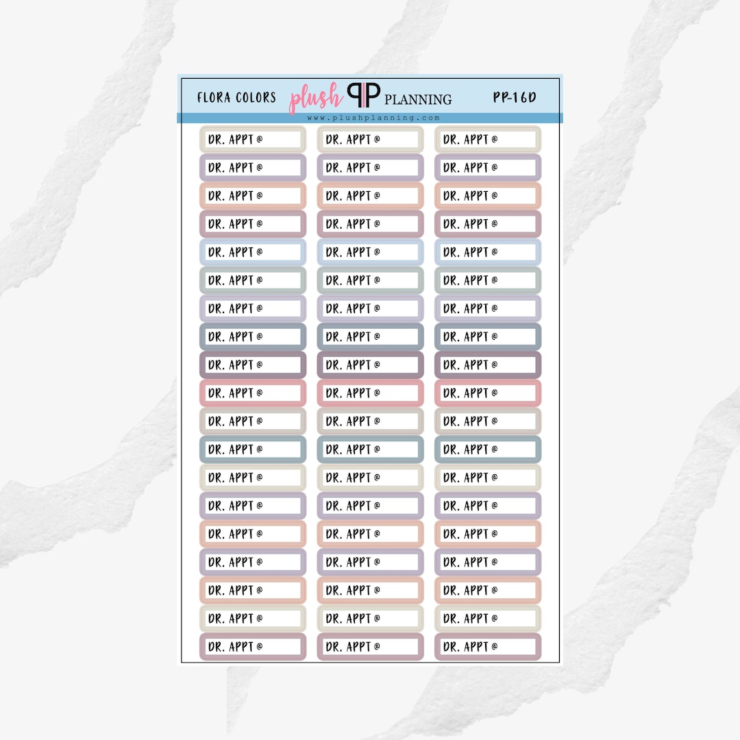 Dr. Appt Label Tracker Planner Stickers, Appointment, Appointment ...