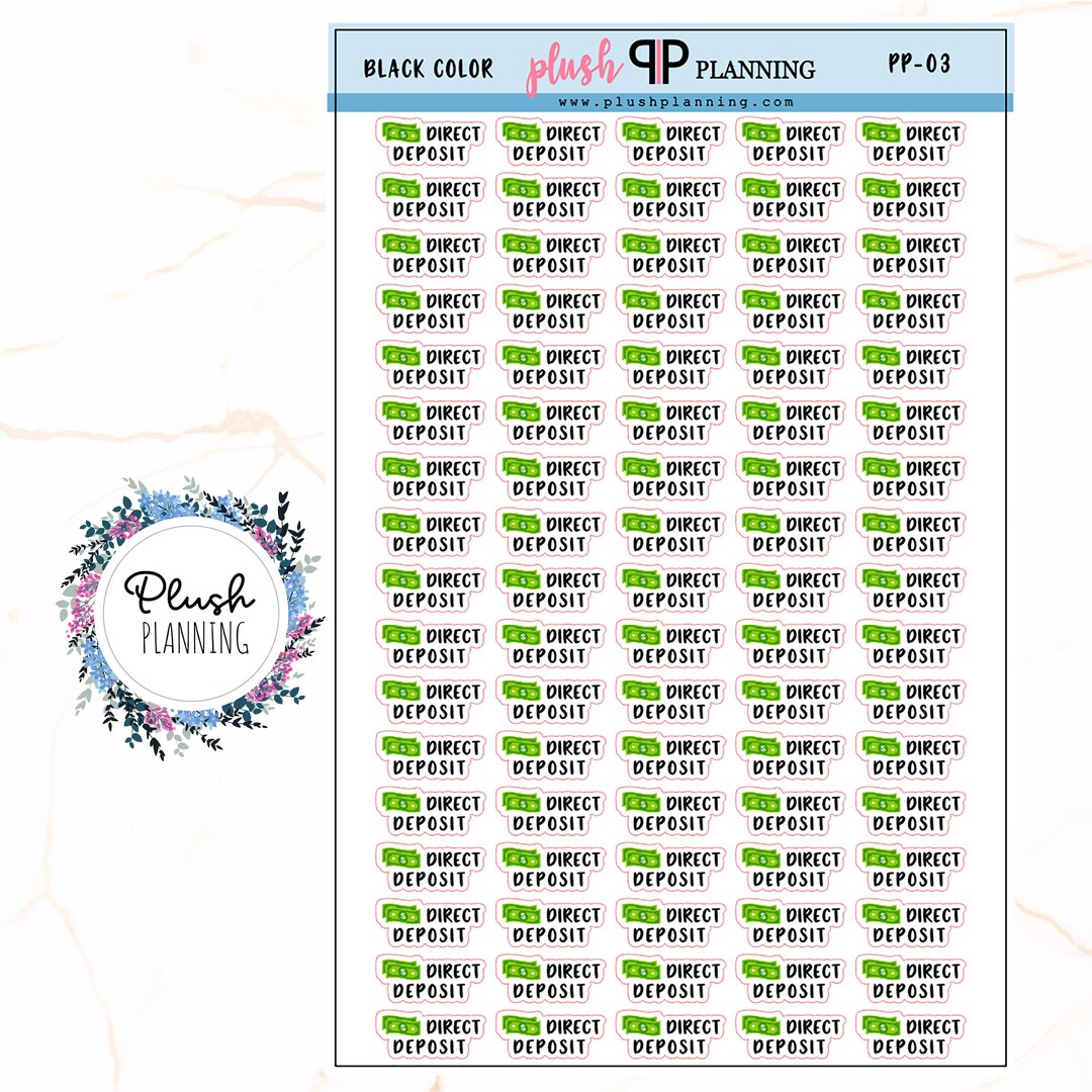 Direct Deposit Script Tracker Planner Stickers, Pay Check Tracker ...