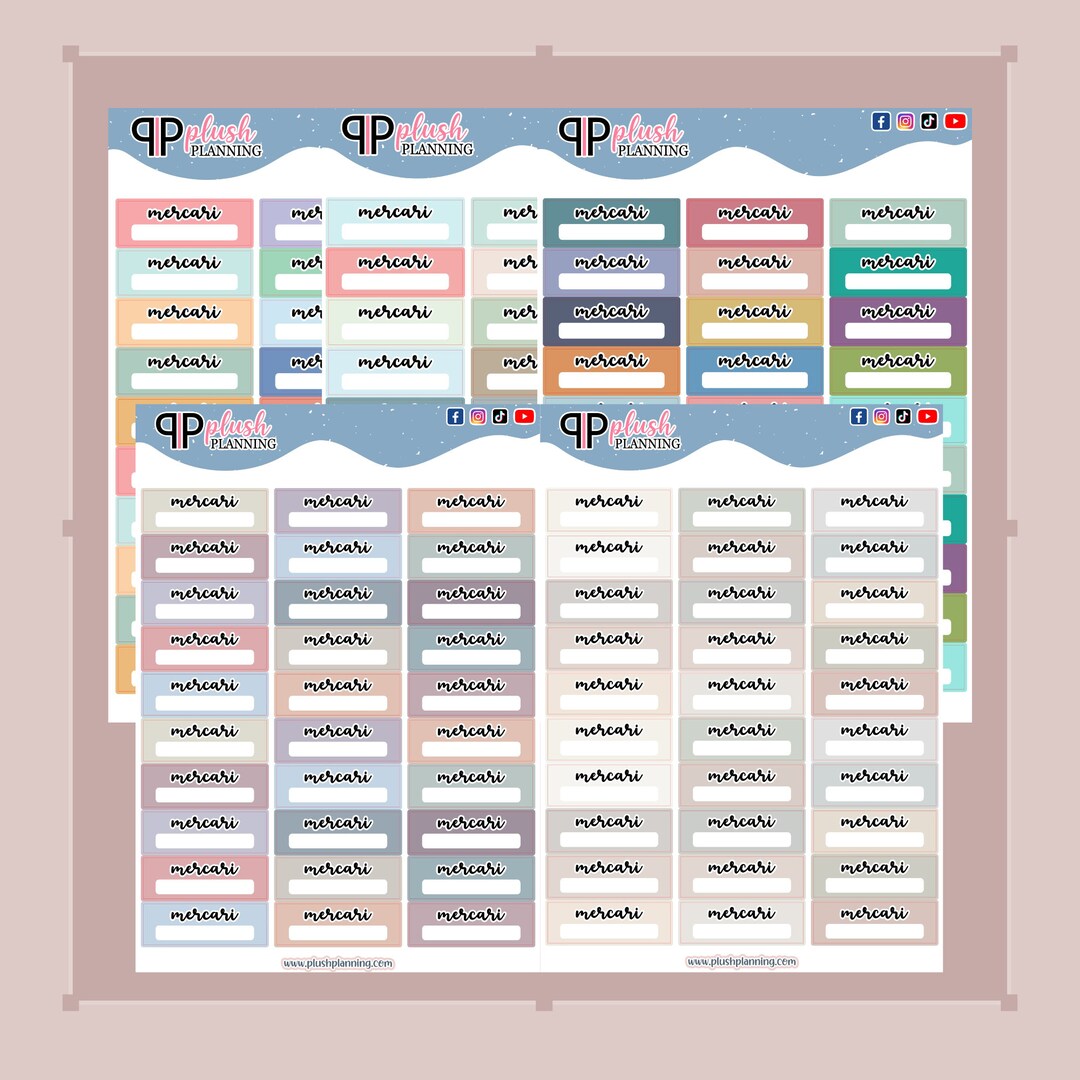 MERCARI Listing Label Tracker, Photo Tracker, Sourcing Tracker Planner ...