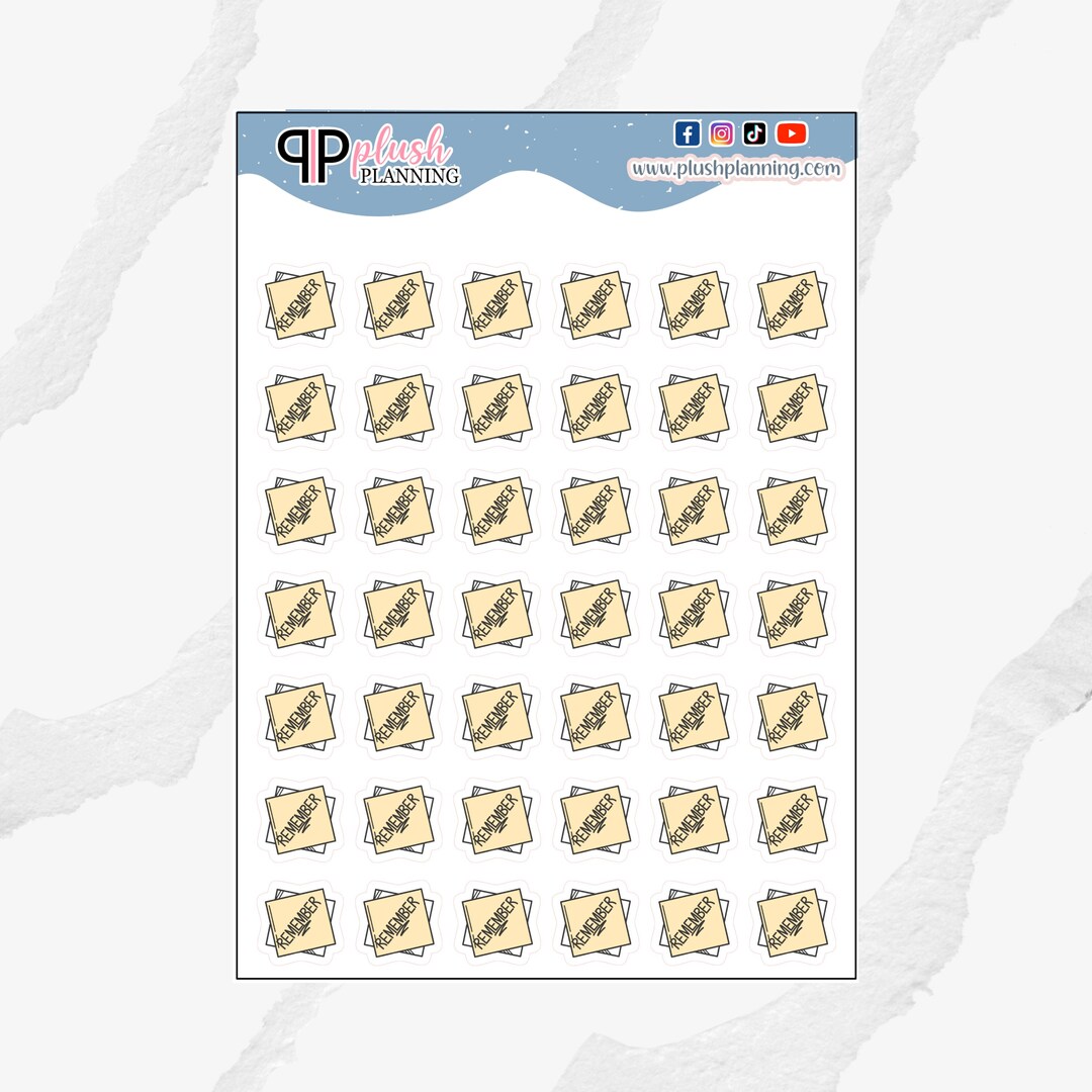 Remember Clip Art Planner Stickers, Scrapbooking Stickers, Journal ...