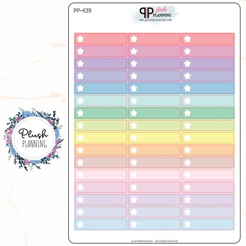 STAR SHAPE Checklist Planner Stickers Mix Colors Pastel - Etsy