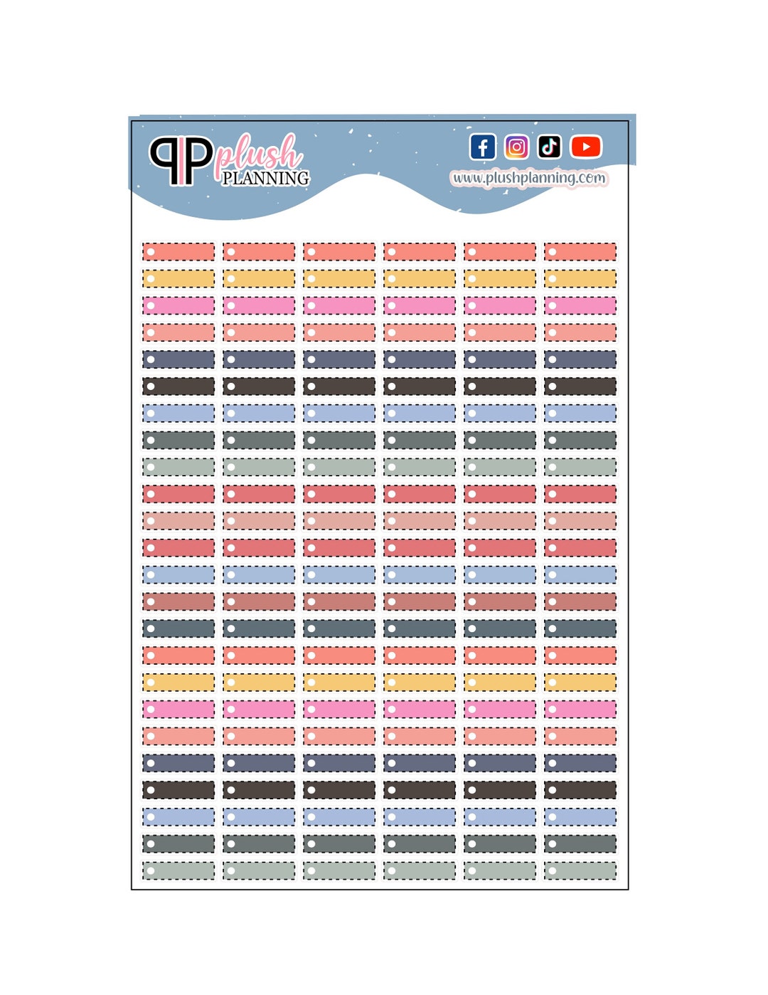 Writable Dash Line Label Planner Stickers, Checklist Stickers - Etsy