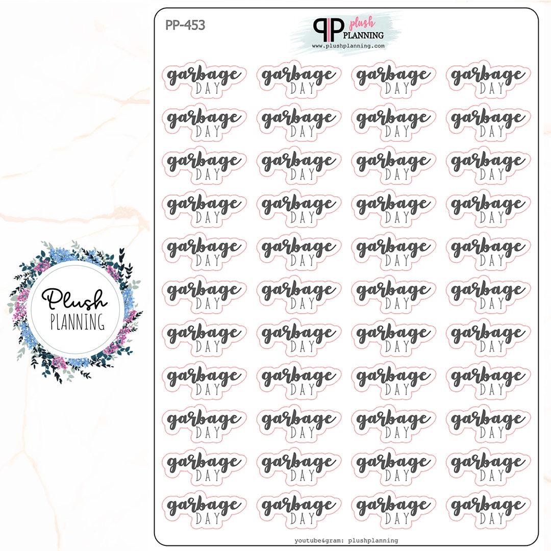 GARBAGE DAY SCRIPT Pegatinas del planificador - Etsy España
