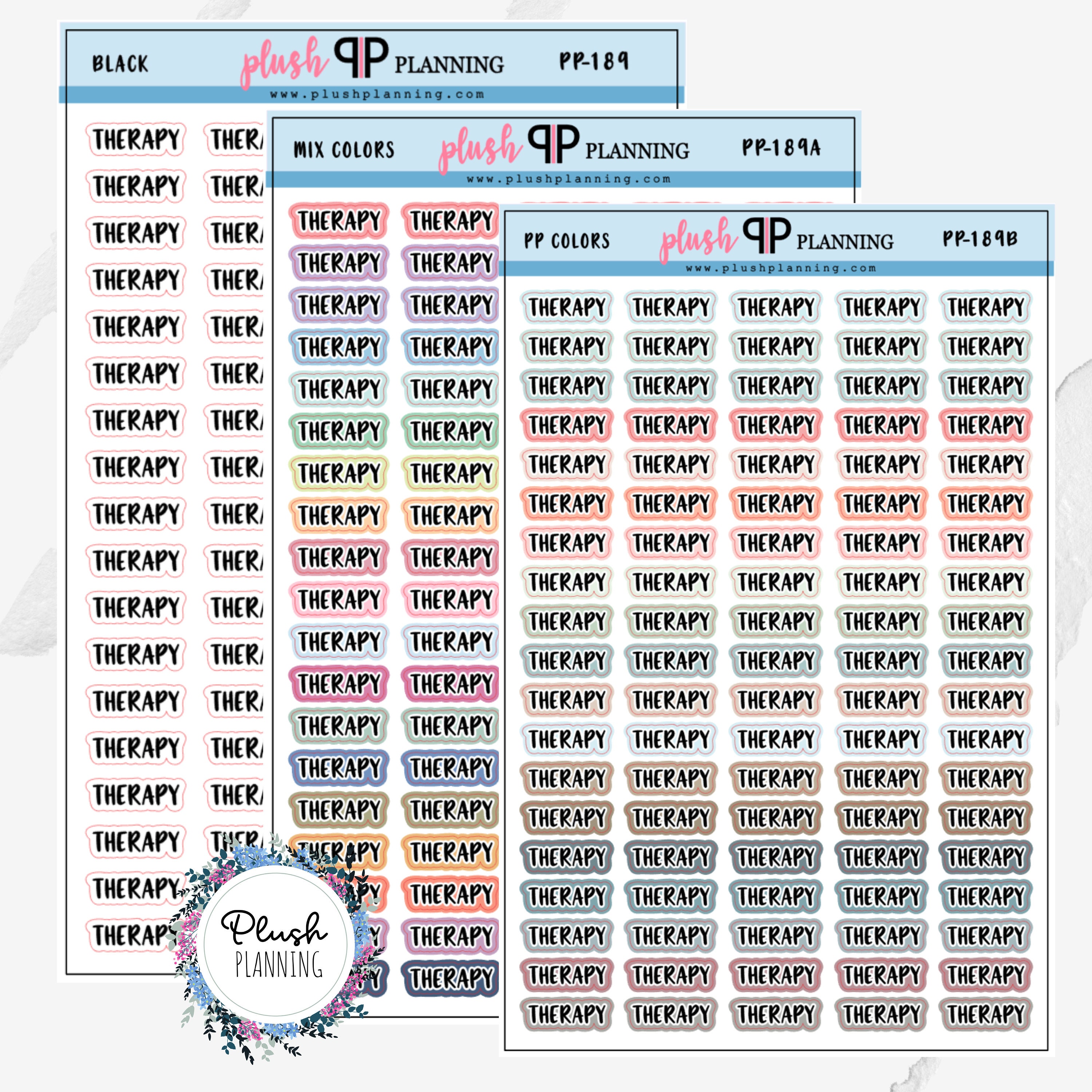 Therapy Script Tracker Planner Stickers Black Mix Colors PP - Etsy