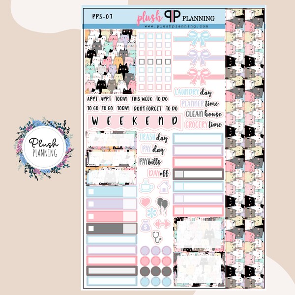 Kitty Planner Stickers - Etsy