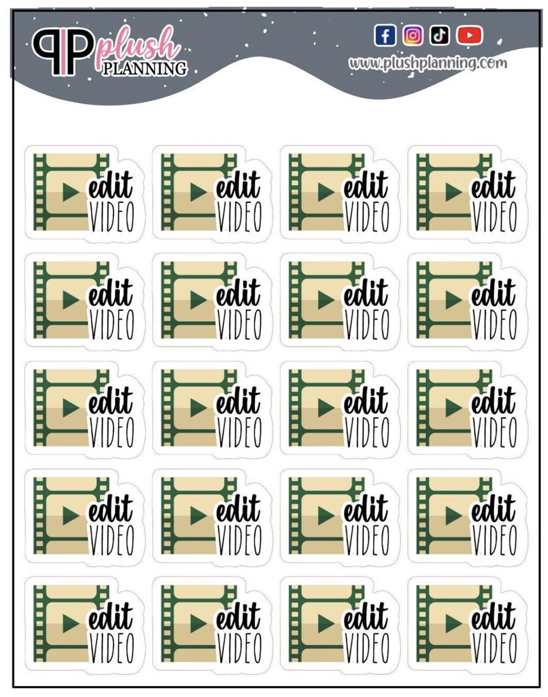 Edit Video Event Planner Stickers, Functional Deco Stickers, Mini ...
