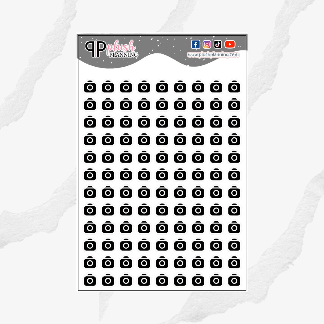 Camera Icon Planner Stickers, Camera Hobby, Photography Session ...