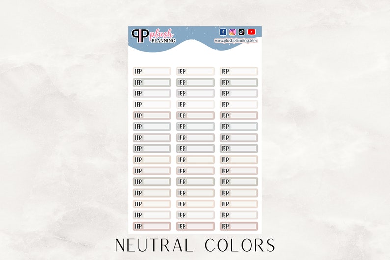 Writable IEP Label Tracker Planner Stickers Removable - Etsy