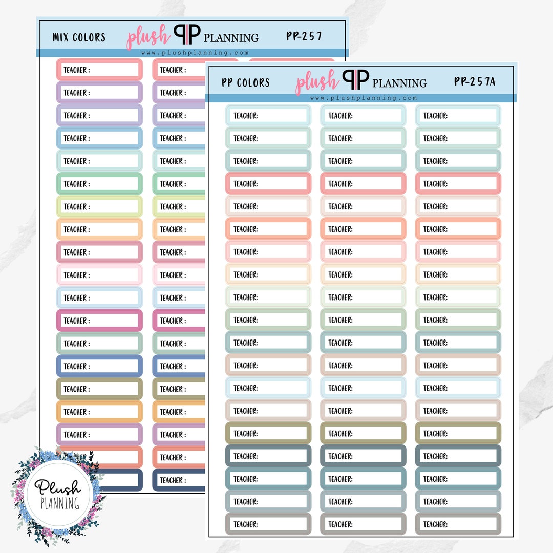 Teacher Label Tracker Planner Stickers - Etsy