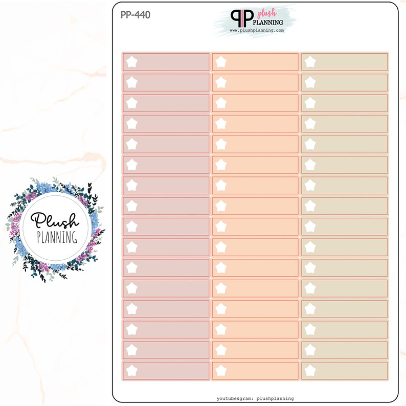 STAR SHAPE Checklist Planner Stickers Mix Colors Pastel | Etsy