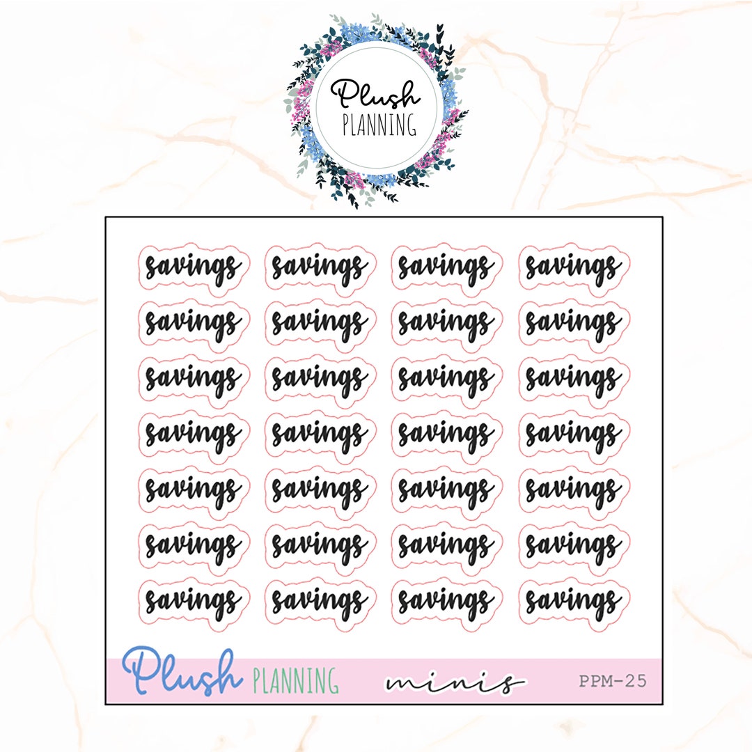 SAVINGS SCRIPTS Planner Stickers, Plush Planning Minis Collection - Etsy