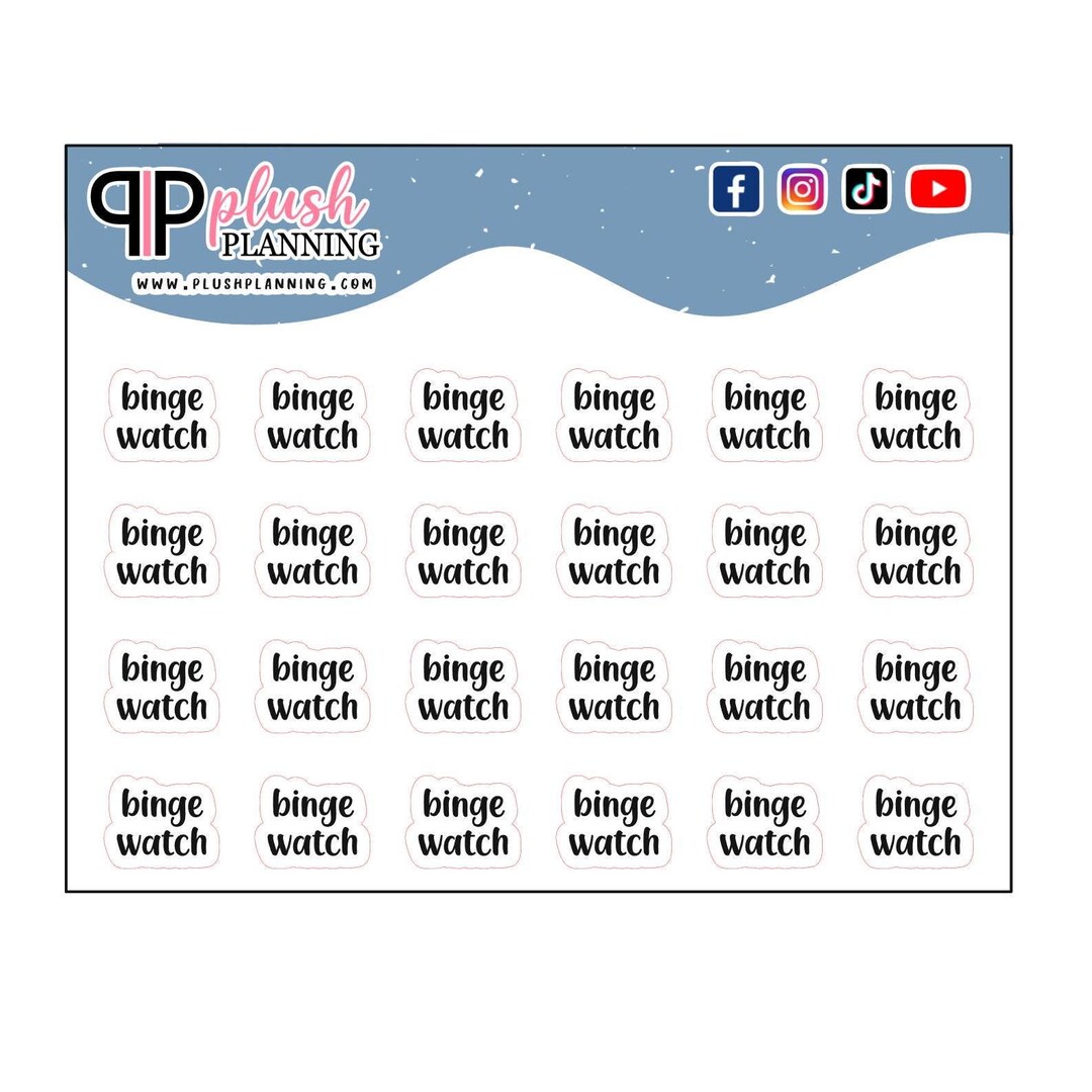 Binge Watch Script Tracker Planner Stickers, Functional Script Stickers ...