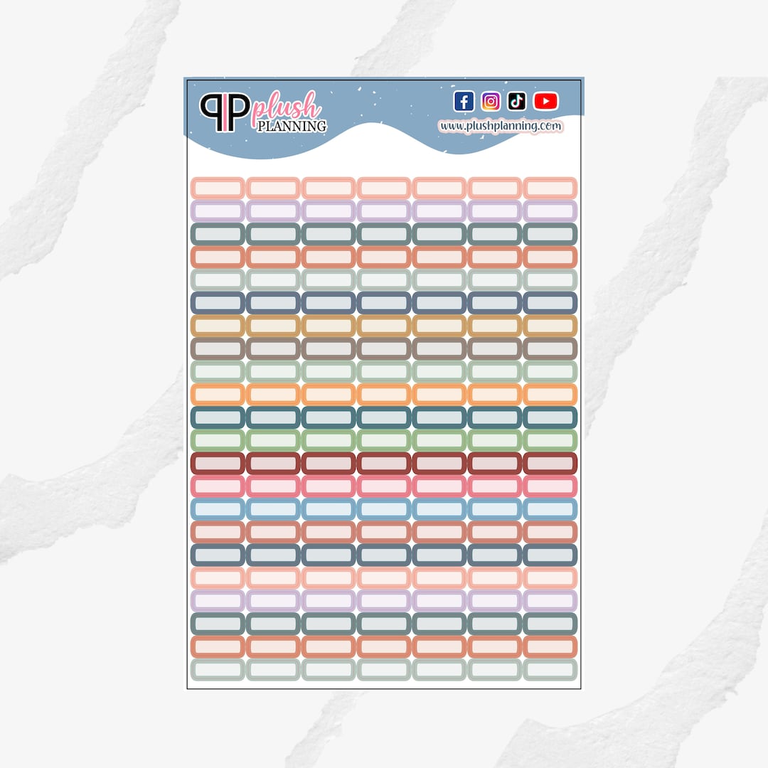Writable Shaded Mini Labels Tracker Labels Planner Stickers, Plush ...