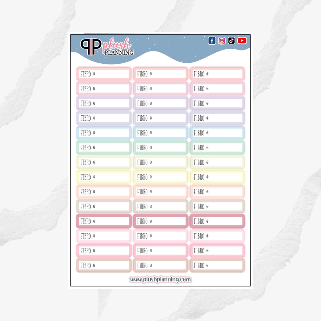 Fibro or Fibromyalgia Script Label Planner Sticker, Functional Stickers ...