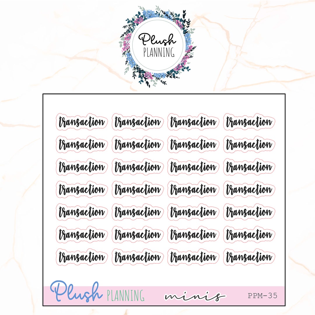Transaction Script Planner Stickers, Mini Collection - Etsy