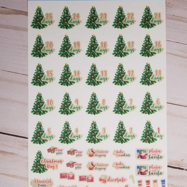 Christmas Countdown Stickers - Etsy
