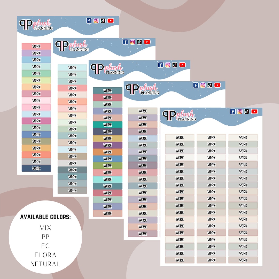 WORK Label Tracker Planner Stickers - Etsy