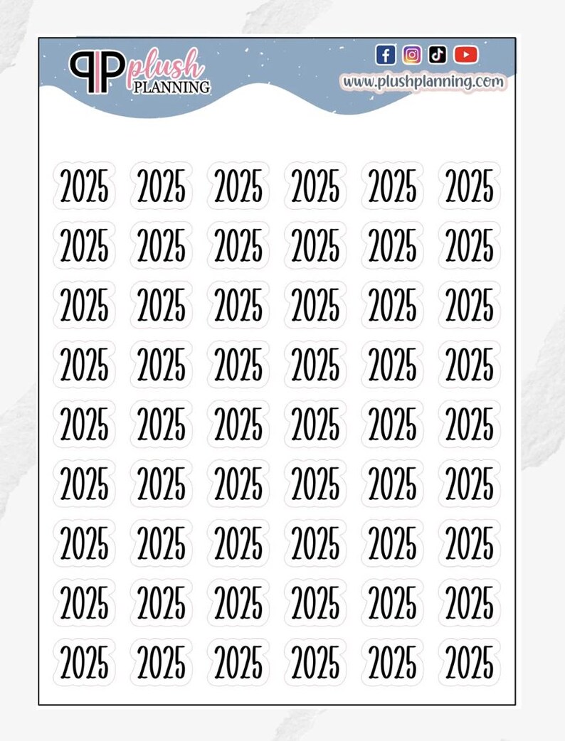 2025 Script Year Planner Stickers, Journaling Scrapbooking Planner ...